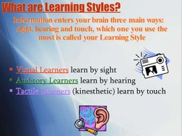 Lesson 2 Learning Styles | PPT