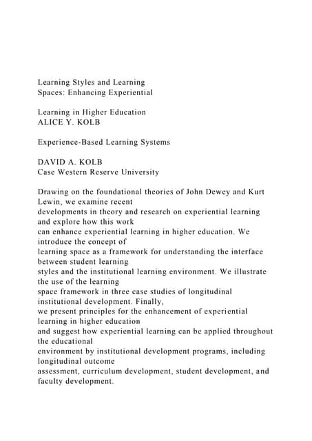 structured learning experiences | PPT | Education