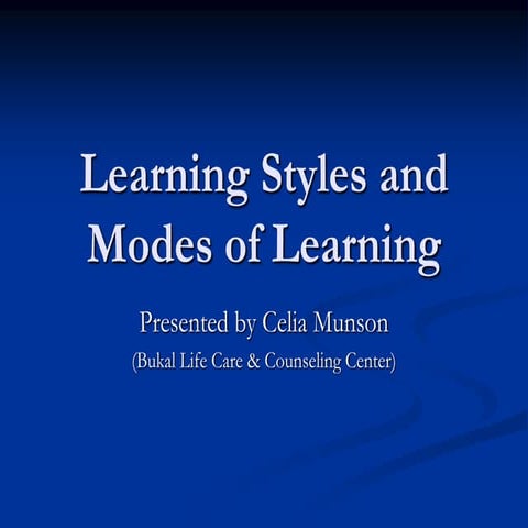 Learning Styles and Modes of Learning | PPT