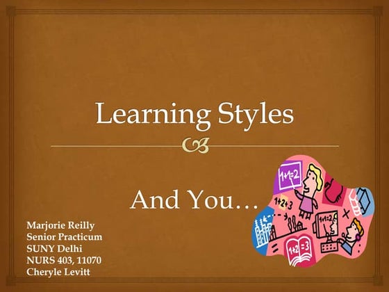 Learning styles (power point) | PPT | Education