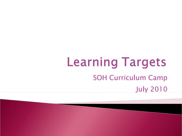 Chapter 2 Learning Targets | PPTX