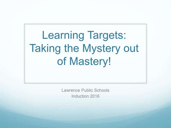Chapter 2 Learning Targets | PPTX