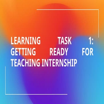 What is teaching internship Learning Task 1 | PPTX