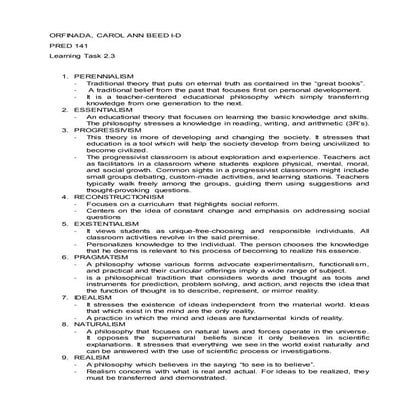 Learning Task in PrEd 141 | PDF