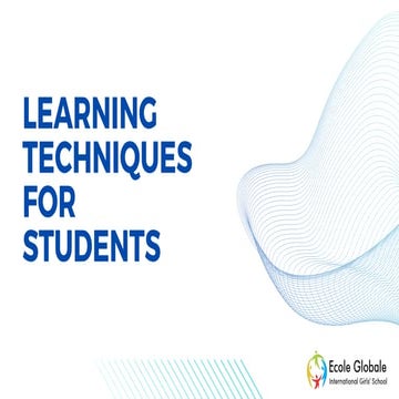 Learning Techniques For Students pdf.... | PDF