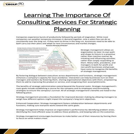 Learning The Importance Of Consulting Services For Strategic Planning | PDF