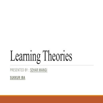 Learning theories powerpoint | PDF