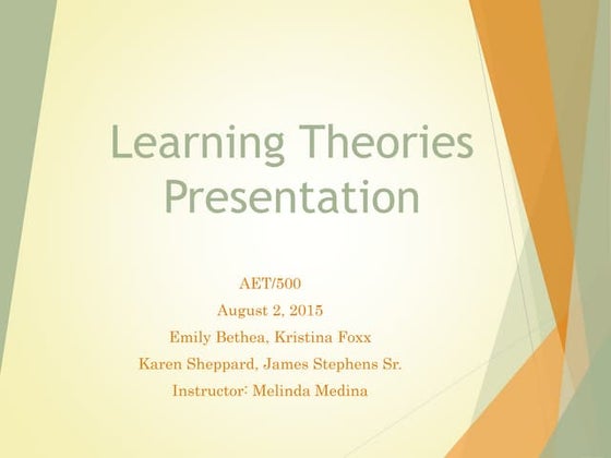 Learning Theory Presentation | PDF | Education