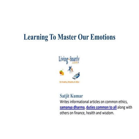 Learning To Master Our Emotions | PPTX