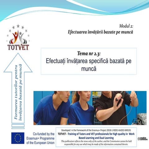 Learning tool module2 topic3 Conduct the specific work-based learning | PPTX