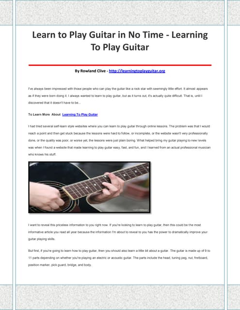 Guitar lessons for your children | PDF | Musical Instruments | Hobbies ...