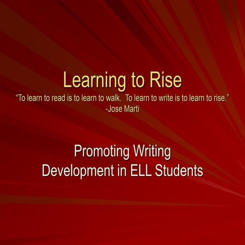 Learning To Rise Power Point | PPT