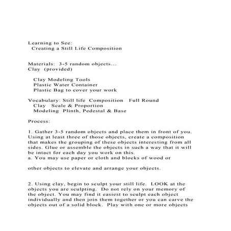 Learning to See Creating a Still Life Composition .docx