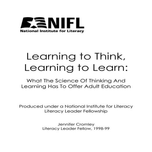 Learning to think, to learn | PDF