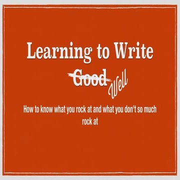 Learning to write good | PPT