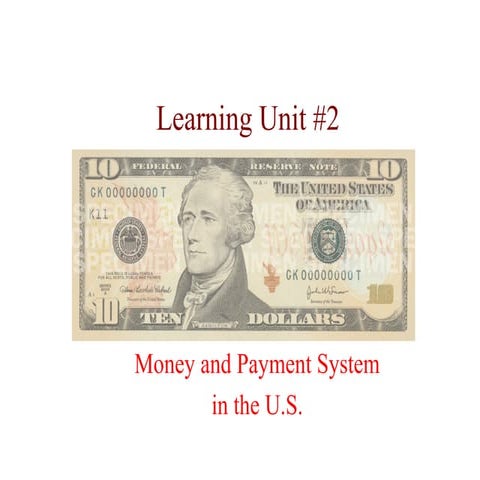 Econ315 Money and Banking: Learning Unit 02: What is Money? | PPT