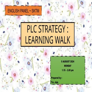 LEARNING WALK PLC strategy for ENglish panel | PPT