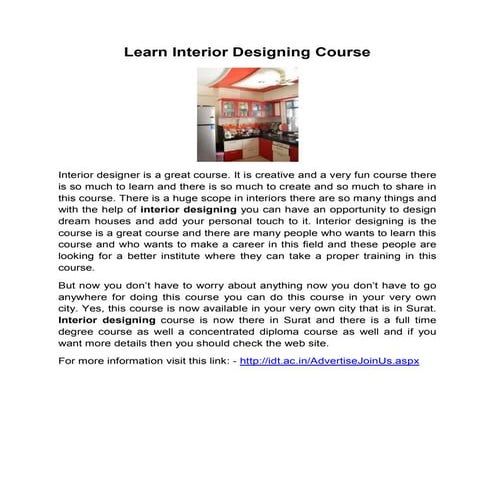 Learn interior designing course | PDF