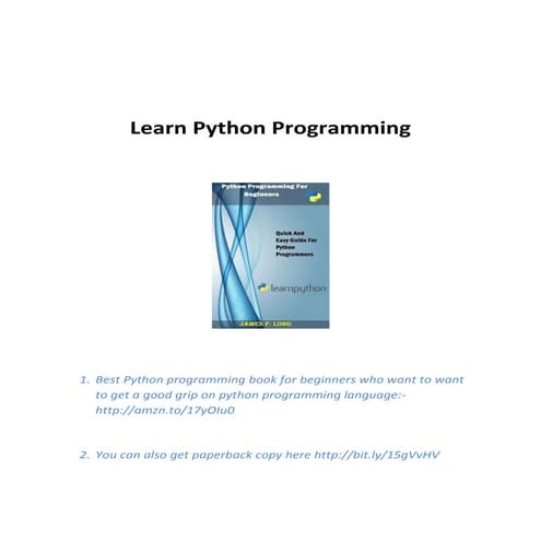 Learn python programmin1 | PDF