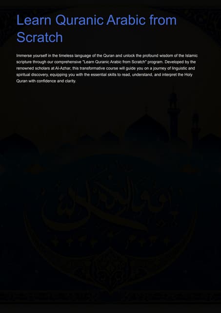 Importance of Quranic Arabic Language to understand the quran | PPTX