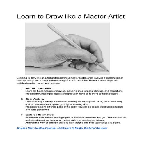 Art Mastery 101: Learn to Draw like a Master Artist | PDF