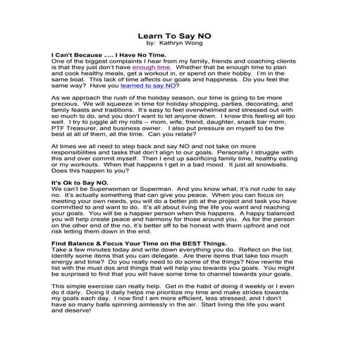 Learn to say no | PDF