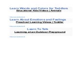 Educational Kids Videos | PDF