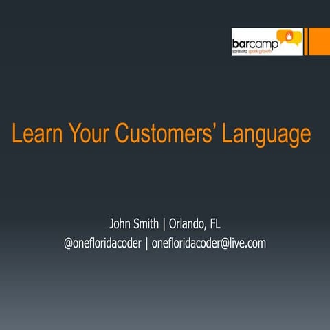 Learn your customers language | PPTX