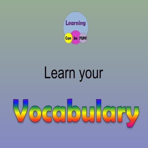 Learn your vocabulary template | PPT