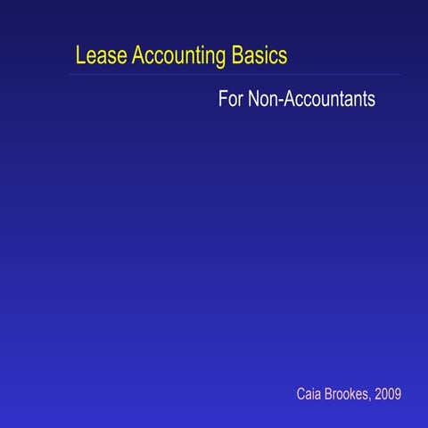 Lease Accounting Basics | PPT