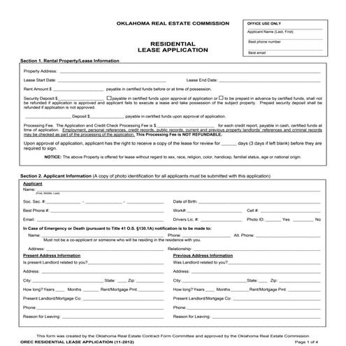 Lease application | PDF