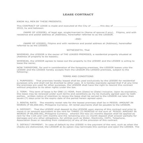 POEA Standard Employment Contract for Various Services | PDF