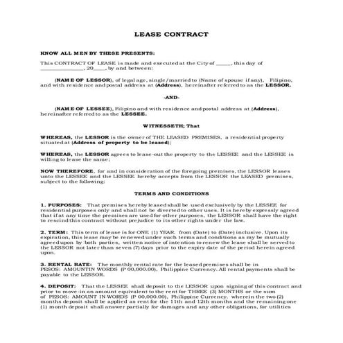 POEA Standard Employment Contract for Various Services | PDF