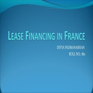 Lease financing in France | PPT