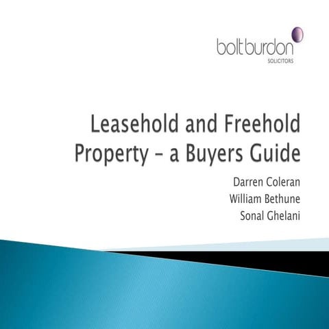 Leasehold and freehold property - a buyers guide | PPTX