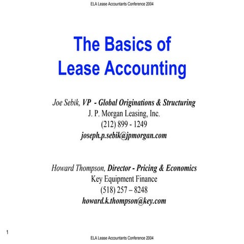 The Basic Of Lease Accounting | PDF