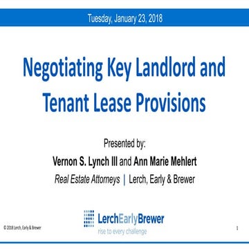 Negotiating Key Landlord and Tenant Lease Provisions | PDF