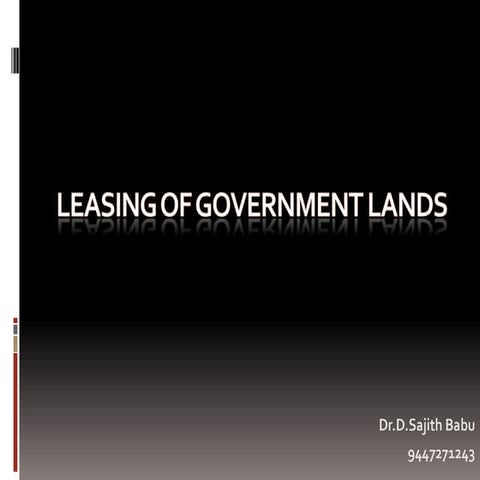 Leasing of government lands | PPT