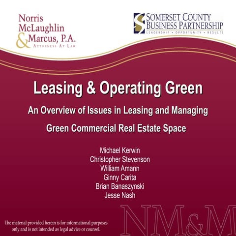 Leasing & Operating Green | PPT | Real Estate Renting and Leasing ...