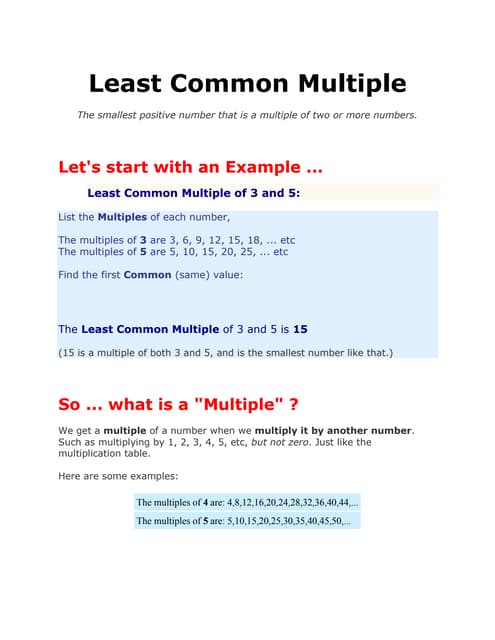 Least common multiple | PPTX