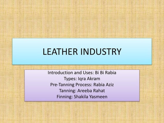 8. tanning of leather | PPT | Skin and Dermatology | Diseases and ...