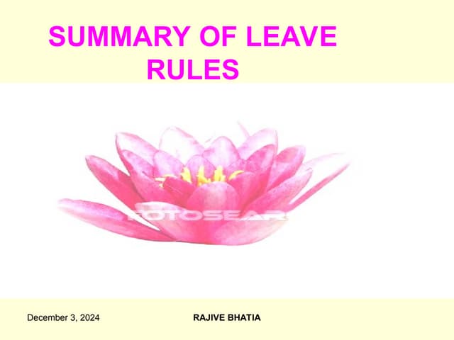 Revised leave rules1981 final | PPTX