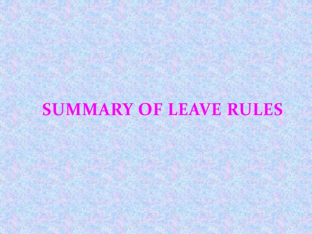 Revised leave rules1981 final | PPTX