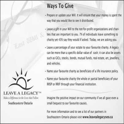 Leave a legacy ad 3c2 | PPT