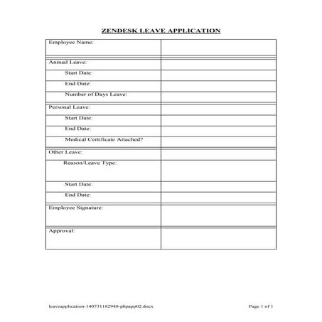 Leave application | DOCX