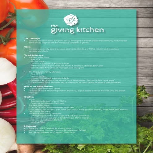 Leave Behind for The Giving Kitchen Presentation | PDF