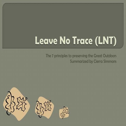 Leave no trace (lnt) | PPTX
