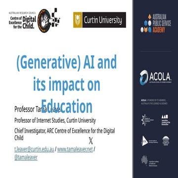 (Generative) AI and its impact on Education | PPTX