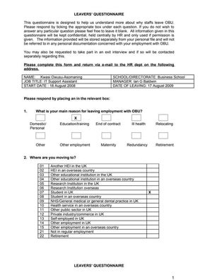 Career Development Questionnaire | PDF