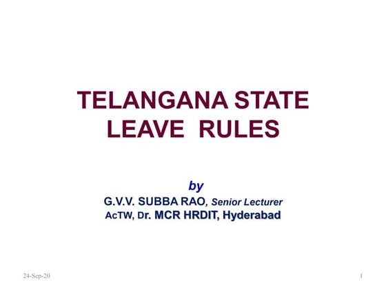 Revised Leave Rules 1980.ppt | Medical Health